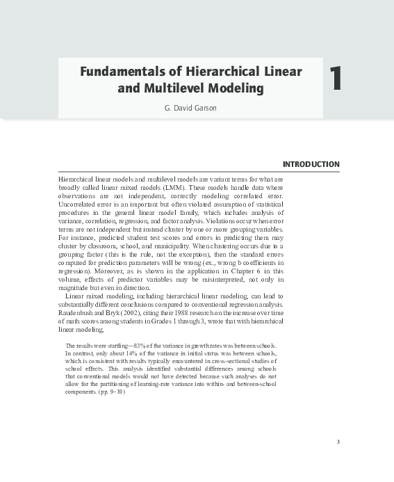 Pdf Fundamentals Of Hierarchical Linear And Multilevel Modeling