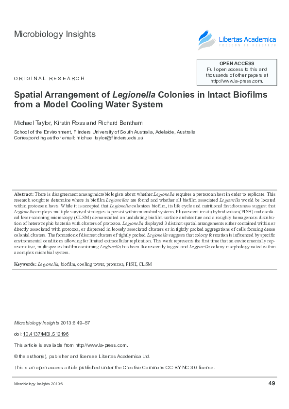 (PDF) Spatial Arrangement of Legionella Colonies in Intact Biofilms ...