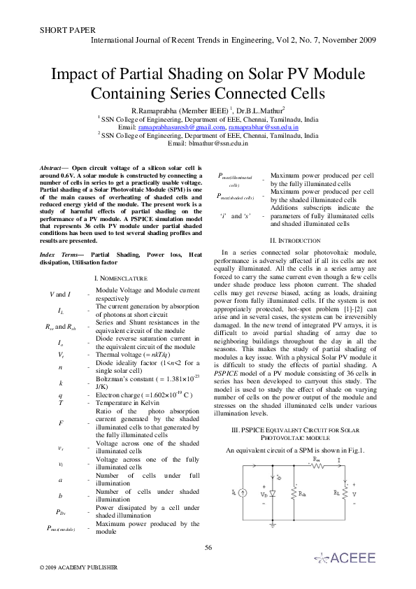 (PDF) 3-International journal of recent trends in engineering-Impact of Partial Shading on Solar ...