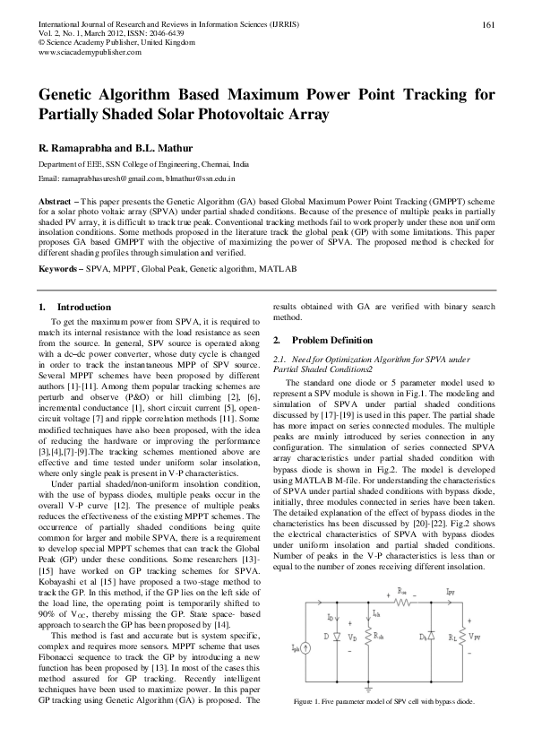 (PDF) Genetic Algorithm Based Maximum Power Point Tracking for Partially Shaded Solar ...