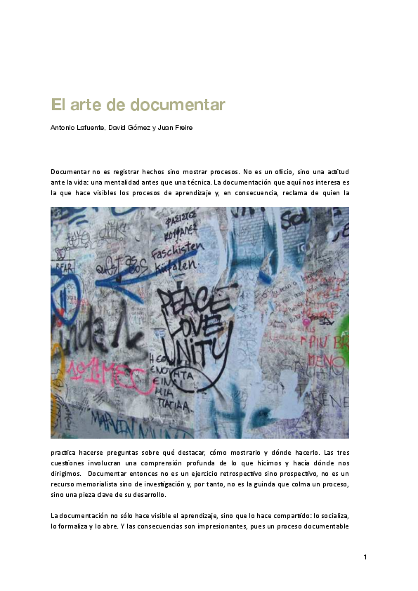 (PDF) El arte de documentar
