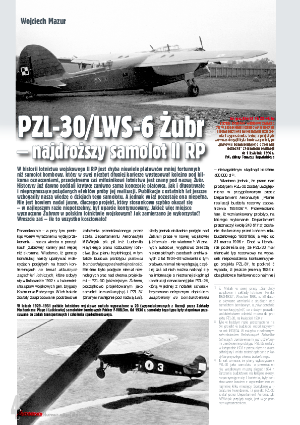 (PDF) PZL-30/LWS-6 Żubr - najdroższy samolot II RP