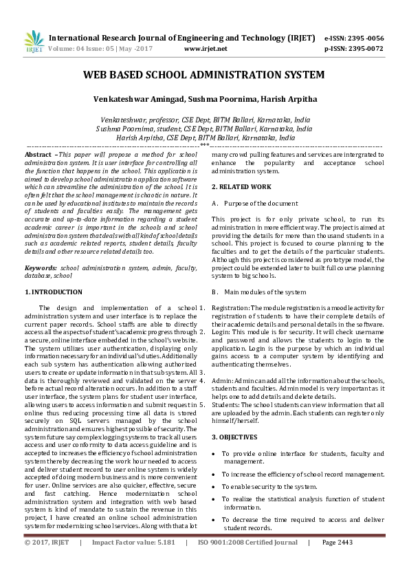 (PDF) Web Based School Administration System