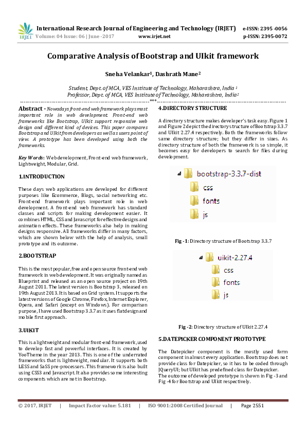 (PDF) Comparative Analysis of Bootstrap and UIkit framework