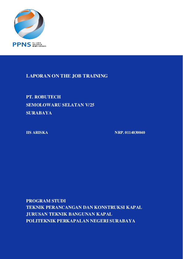 (PDF) LAPORAN ON THE JOB TRAINING