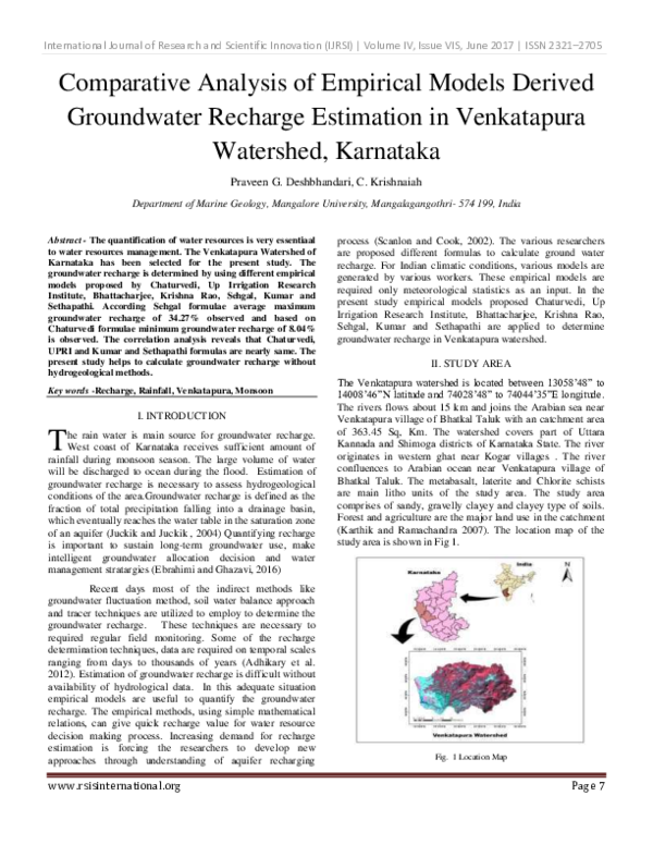 (PDF) Comparative Analysis of Empirical Models Derived Groundwater ...