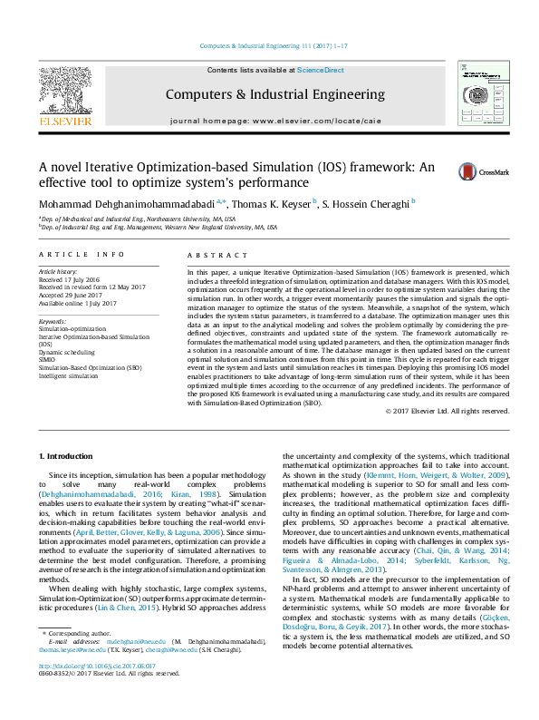 Pdf A Novel Iterative Optimization Based Simulation Ios Framework