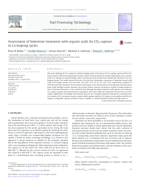 (PDF) Assessment of limestone treatment with organic acids for CO2 ...
