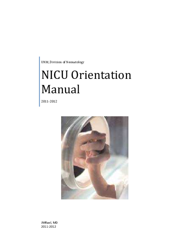 (PDF) NICU Handbook