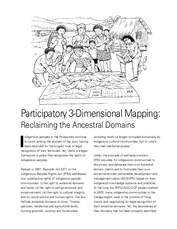 (PDF) Participatory 3-Dimensional Mapping: Reclaiming the Ancestral Domains
