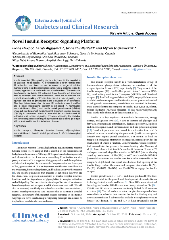 (PDF) International Journal of Diabetes and Clinical Research Novel ...