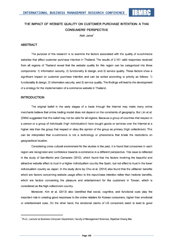 (PDF) The Impact of Website Quality on Customer Purchase Intention: A ...