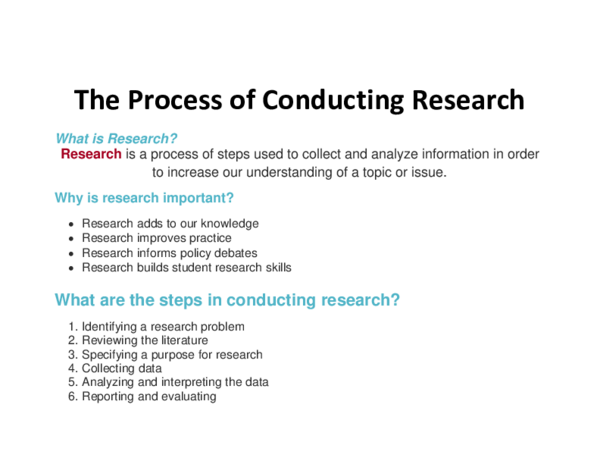 (DOC) The Process of Conducting Research