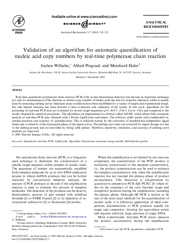 (PDF) Validation of an algorithm for automatic quantification of nucleic acid copy numbers by ...