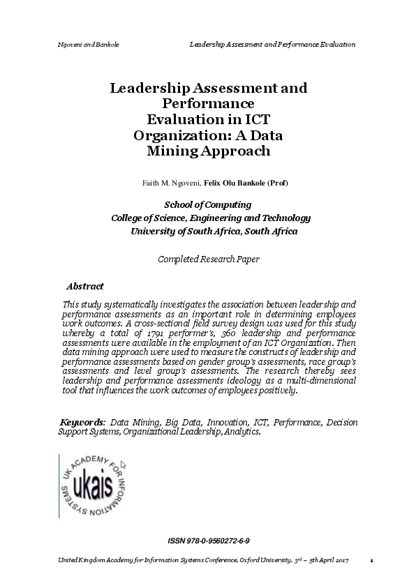 PDF Leadership Assessment And Performance Evaluation In ICT pdf-leadership-assessment-and-performance-evaluation-in-ict