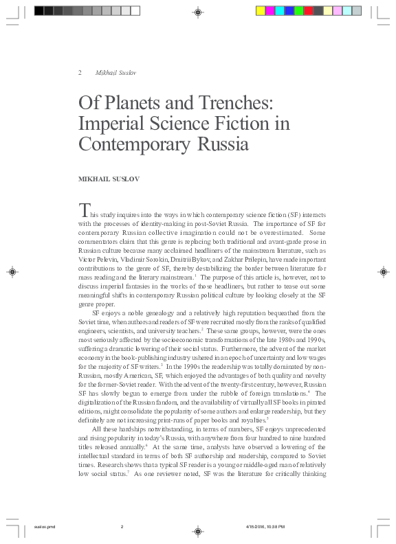 (PDF) Of Planets and Trenches: Imperial Science Fiction in Contemporary ...