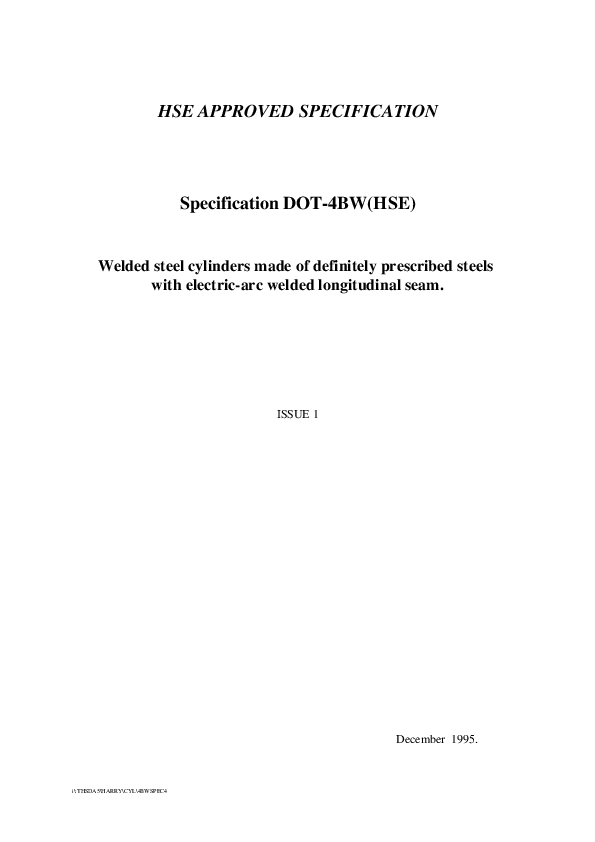 (PDF) HSE APPROVED SPECIFICATION Specification DOT-4BW(HSE) Welded ...