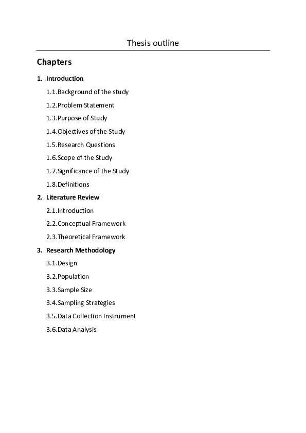 (DOC) Thesis outline