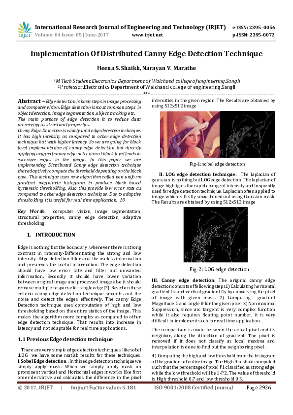 Pdf Implementation Of Distributed Canny Edge Detection Technique 0229