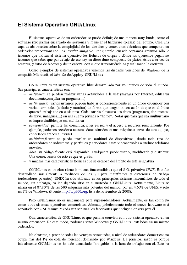 (PDF) El Sistema Operativo GNU/Linux