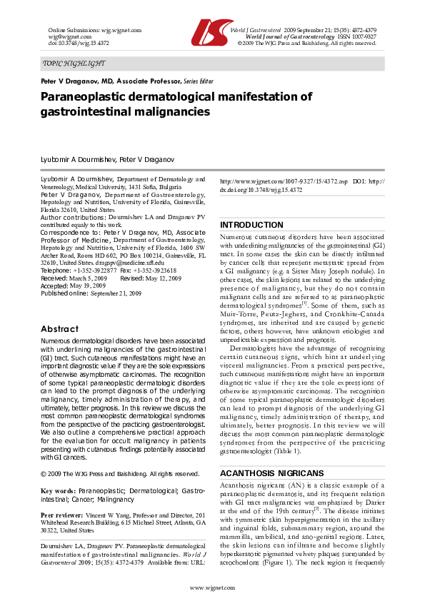 (PDF) Paraneoplastic dermatological manifestation of gastrointestinal ...