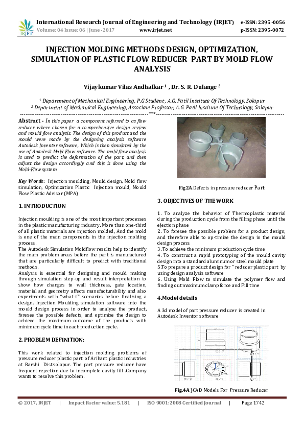 (PDF) INJECTION MOLDING METHODS DESIGN, OPTIMIZATION, SIMULATION OF ...