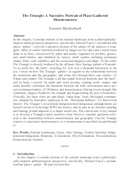 (PDF) The Triangle: A Narrative Portrait of Place-Gathered Monstrousness
