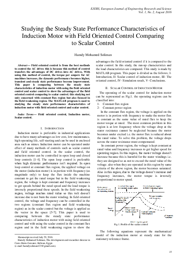 (PDF) Studying the Steady State Performance Characteristics of Induction Motor with Field ...
