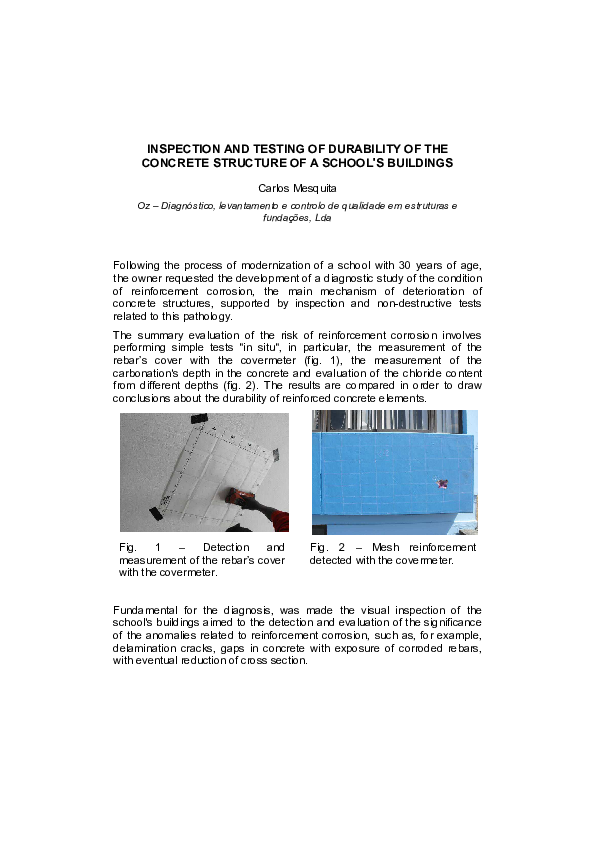 (PDF) INSPECTION AND TESTING OF DURABILITY OF THE CONCRETE STRUCTURE OF ...