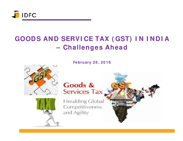 (PDF) GOODS AND SERVICE TAX (GST) IN INDIA – Challenges Ahead