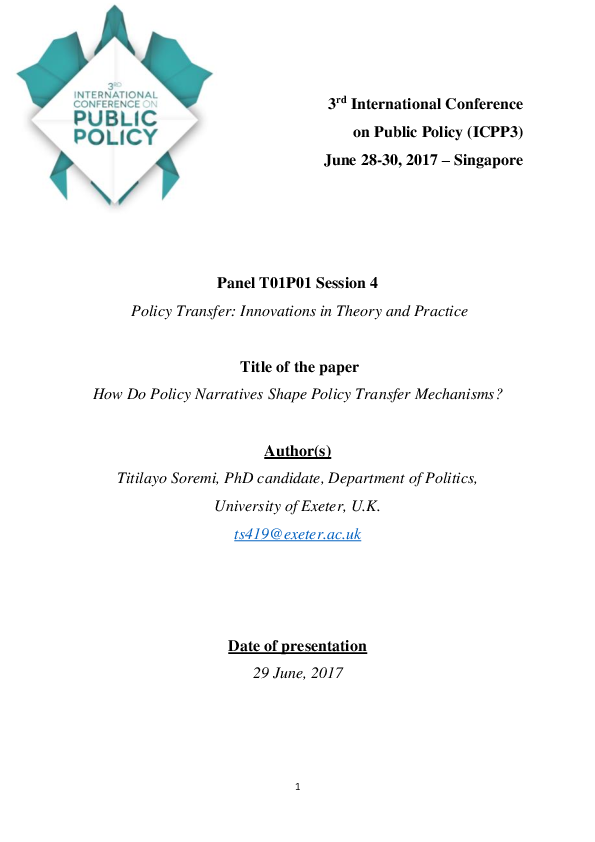 (PDF) How Do Policy Narratives Shape Policy Transfer Mechanisms?