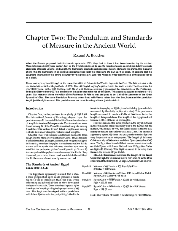 (PDF) 4 Chapter Two: The Pendulum and Standards of Measure in the ...