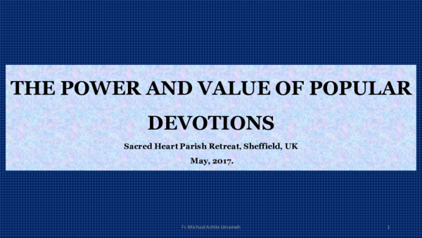 (PPT) POWER AND VALUE OF POPULAR DEVOTIONS