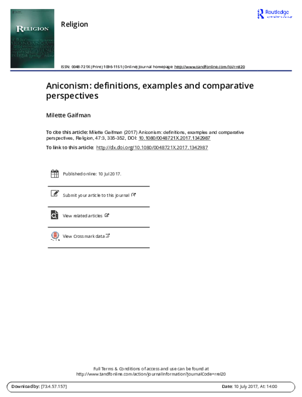 (PDF) Gaifman M., "Aniconism: Definitions, Examples and Comparative ...