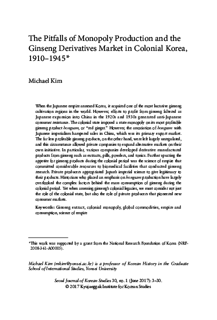 (PDF) •"The Pitfalls of Monopoly Production and the Ginseng Derivatives ...
