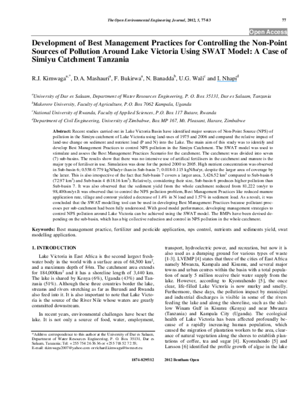 (PDF) Development of Best Management Practices for Controlling the Non-Point Sources of ...