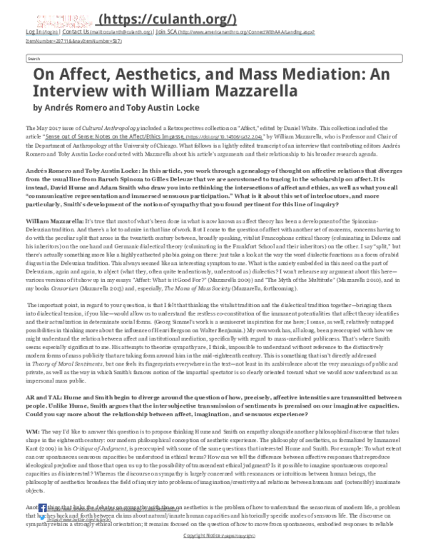 (PDF) On Affect, Aesthetics, and Mass Mediation: An Interview with ...