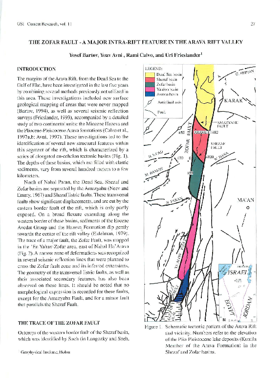 (PDF) The Zofar Fault -- A major intra-rift feature in the Arava rift ...