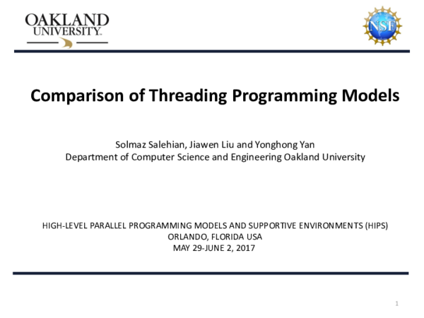(PPT) Comparison of Threading Programming Models