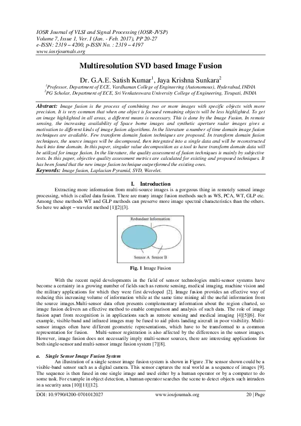 (PDF) Multiresolution SVD based Image Fusion