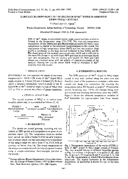(PDF) Temperature dependence of EPR spectrum of Mn2+ doped in ammonium ...