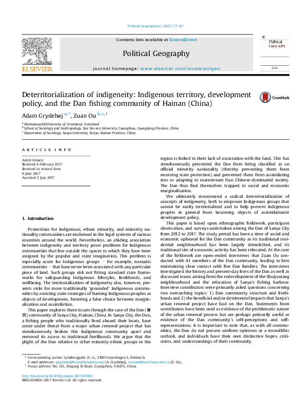 (PDF) Deterritorialization of Indigeneity: Indigenous Territory ...