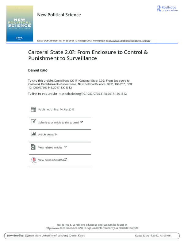 (PDF) Carceral State 2.0?: From Enclosure to Control & Punishment to ...