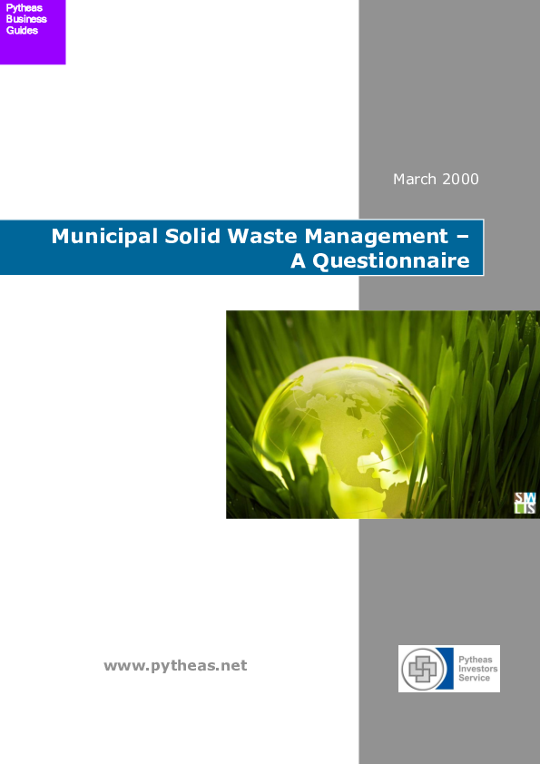(PDF) Municipal Solid Waste Management – A Questionnaire Pytheas ...