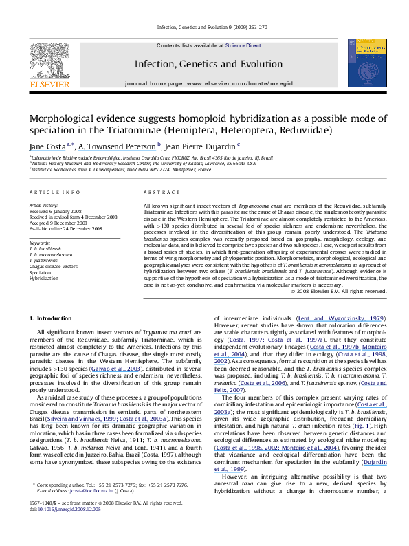 (PDF) Morphological evidence suggests homoploid hybridization as a ...