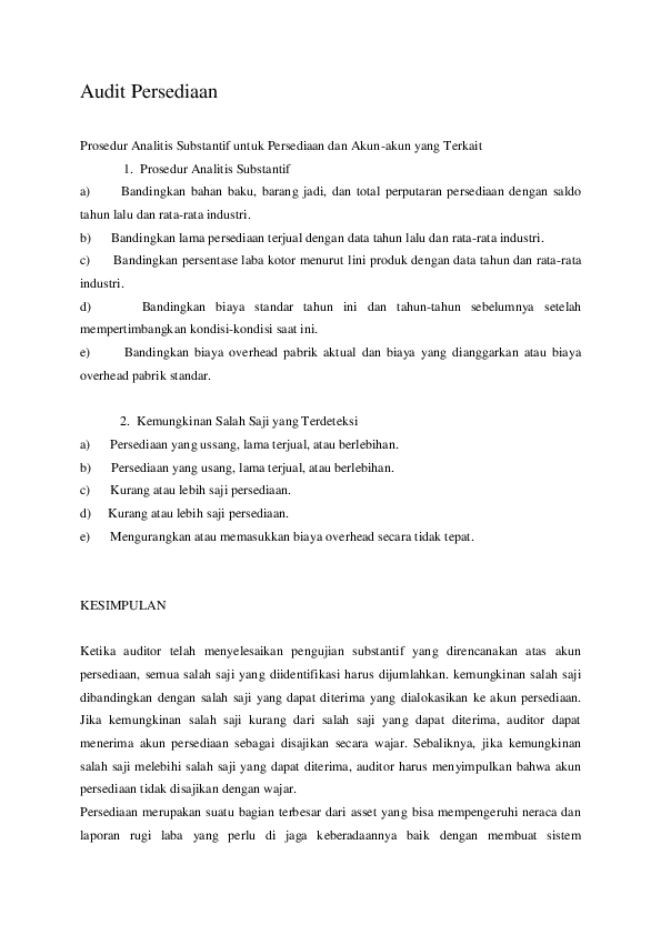 (DOC) Audit Persediaan