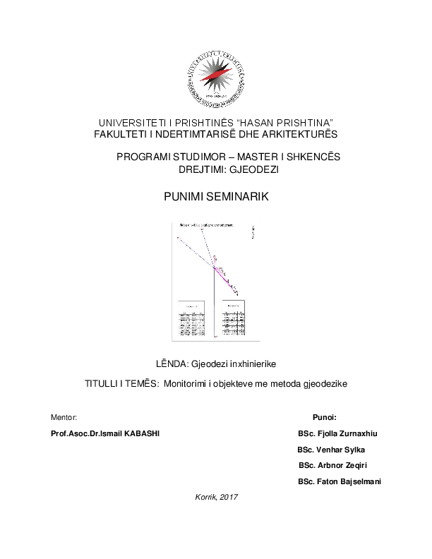 (PDF) Monitorimi i objekteve me metoda gjeodezike