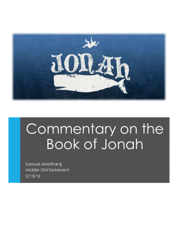 (PDF) Commentary on the Book of Jonah
