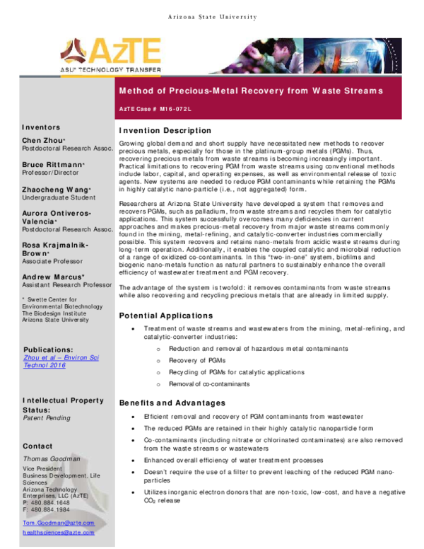(PDF) Invention Description Intellectual Property Status: Patent Pending