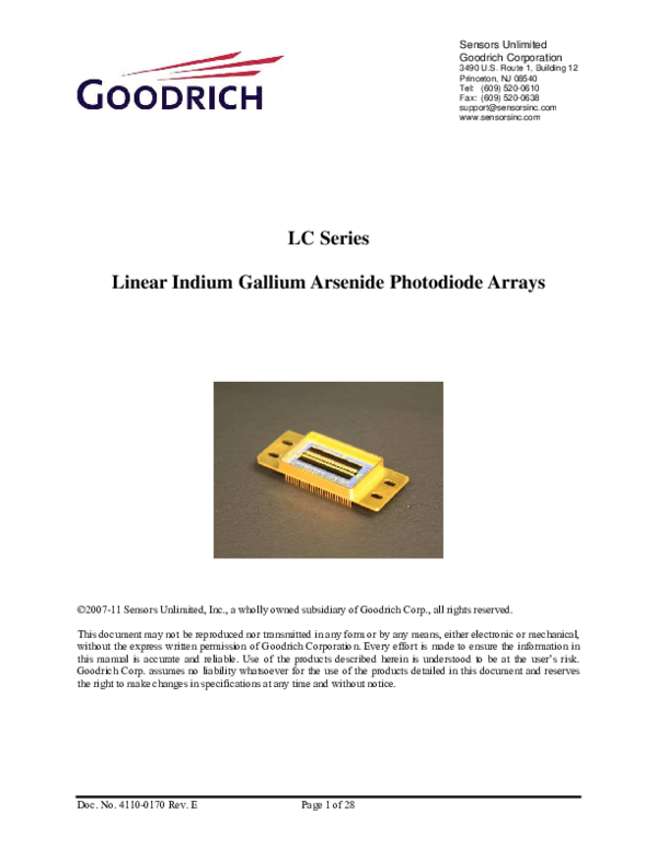 (PDF) LC Series Linear Indium Gallium Arsenide Photodiode Arrays
